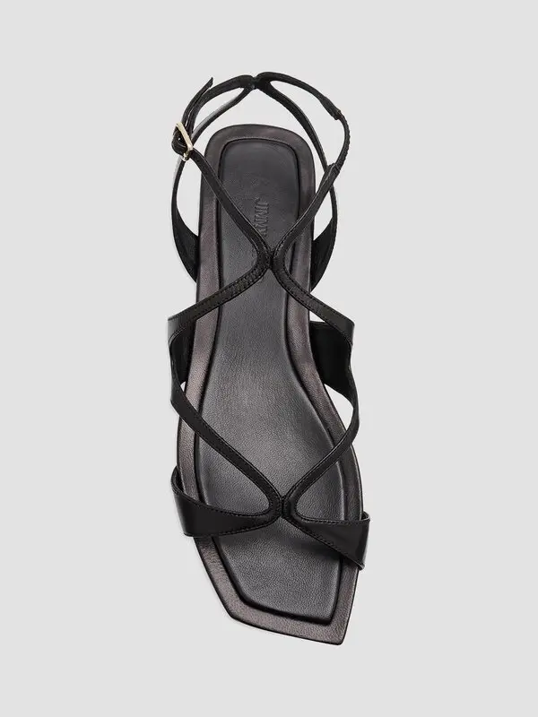 JIMMY CHOO Ayla Strappy Leather Sandals - Black