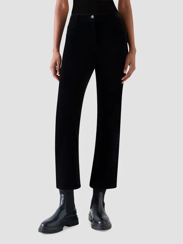 Akris Cali Stretch Velvet Bootcut Pants