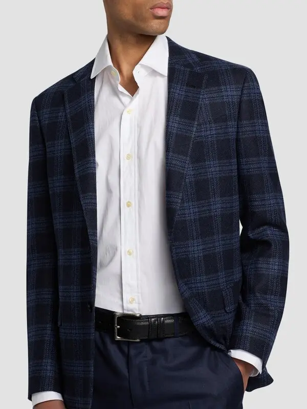 Giorgio Armani Windowpane Plaid Wool-cashmere Sport Coat