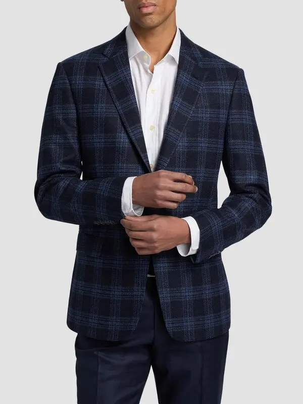 Giorgio Armani Windowpane Plaid Wool-cashmere Sport Coat