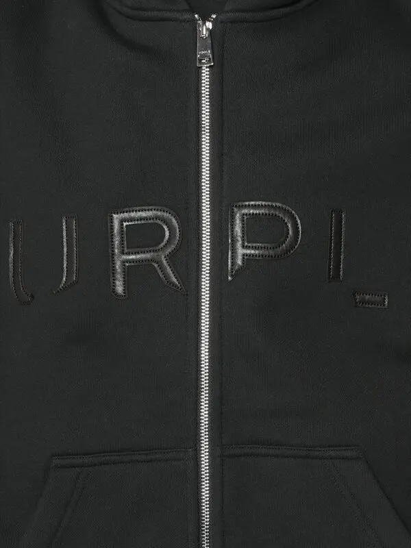PURPLE BRAND Logo Cotton Fleece Zip-front Hoodie