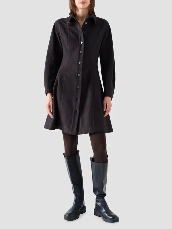 Akris Panel Winter Denim Shirtdress