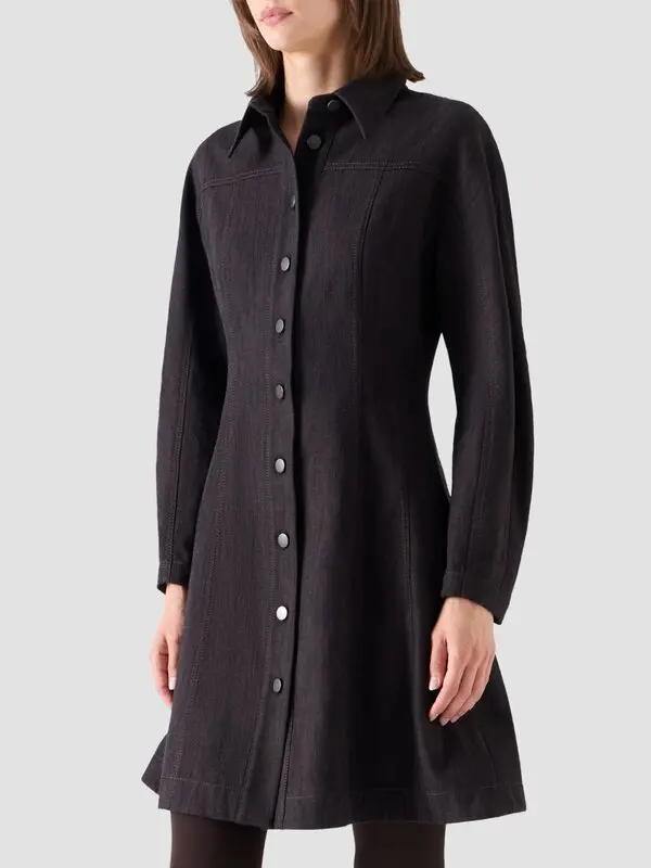 Akris Panel Winter Denim Shirtdress