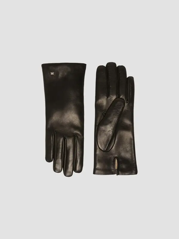 Max Mara Nappa Leather Gloves - Black