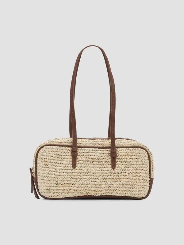 Poolside The Bowler Raffia Bag - Natural