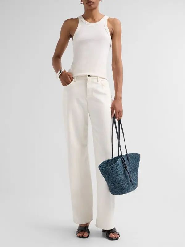 Poolside Summer 2026 The East West Charm Straw Tote Bag