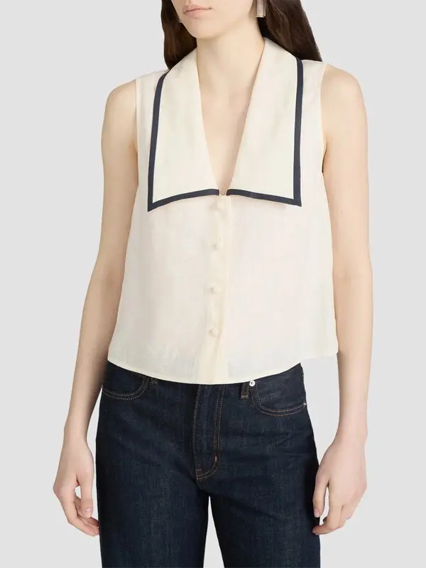 FRAME The Cabana Linen Top