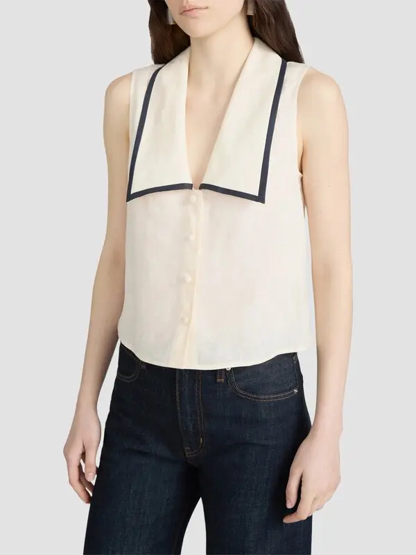 FRAME The Cabana Linen Top