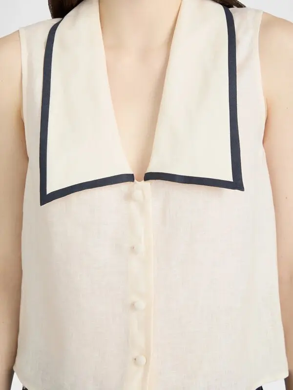 FRAME The Cabana Linen Top