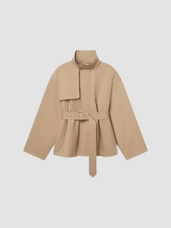 FRAME The Short Field Cotton Trench Coat