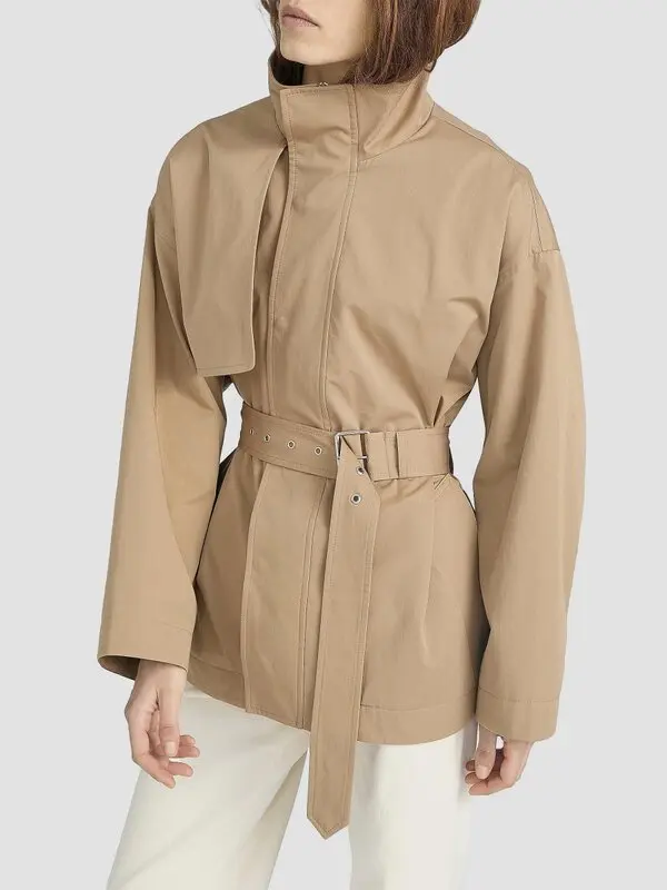 FRAME The Short Field Cotton Trench Coat