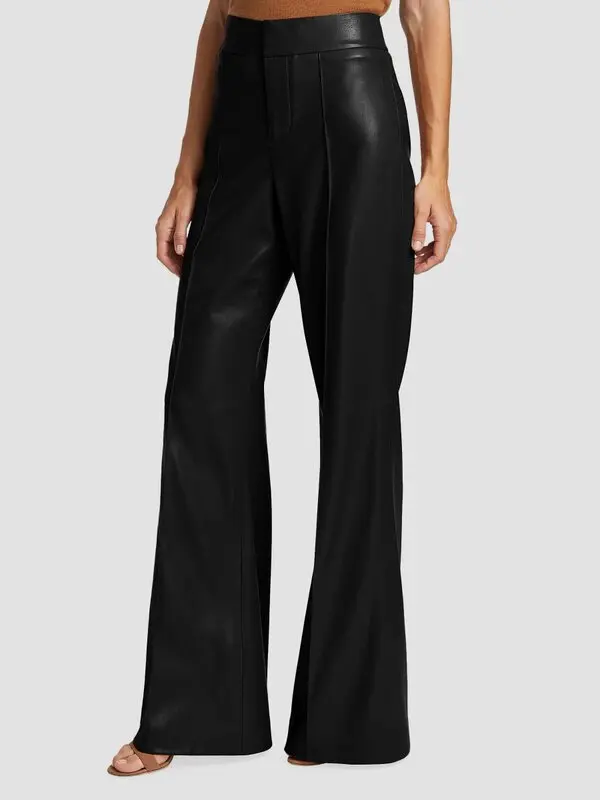 Alice + Olivia Dylan Wide-leg Faux Leather Trousers - Black
