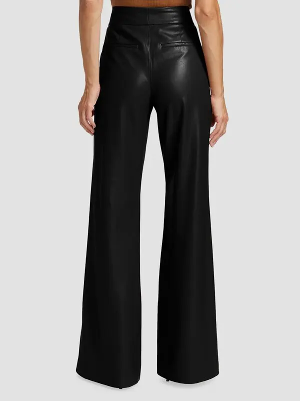 Alice + Olivia Dylan Wide-leg Faux Leather Trousers - Black