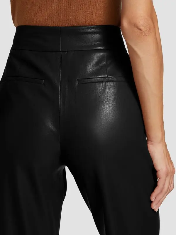 Alice + Olivia Dylan Wide-leg Faux Leather Trousers - Black