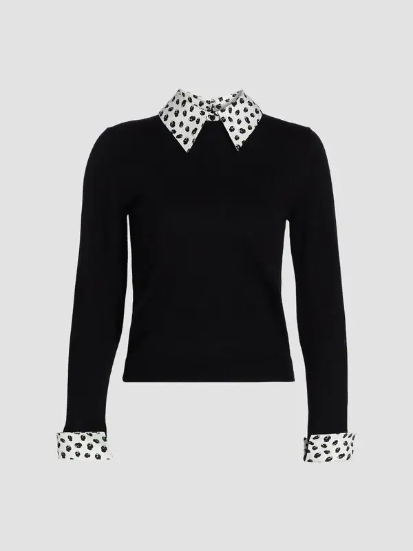 Alice + Olivia Porla Wool Collared Sweater