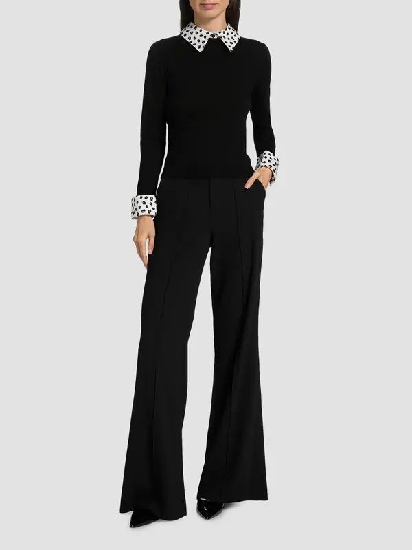 Alice + Olivia Porla Wool Collared Sweater