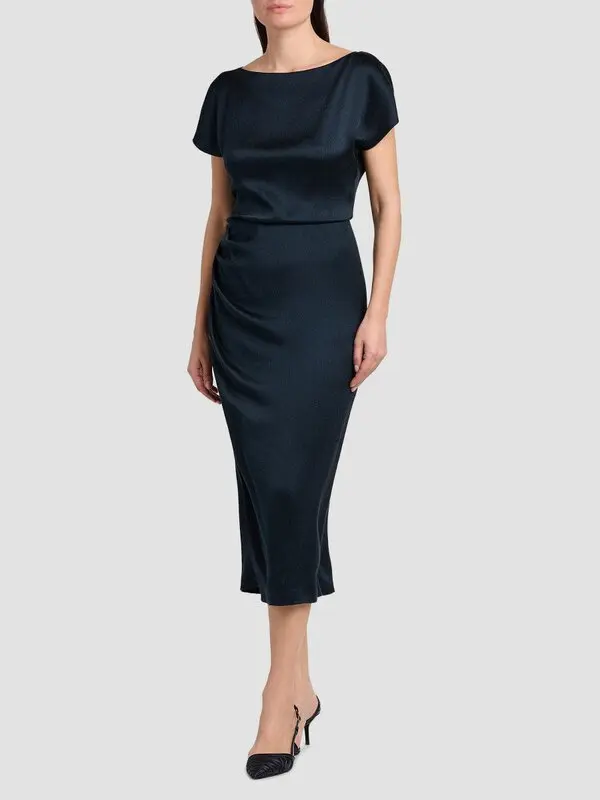 Giorgio Armani Satin Draped Midi-dress