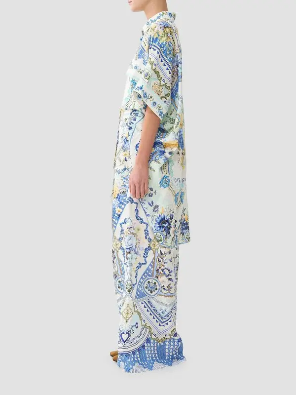 Camilla Printed Linen Wide-leg Trousers