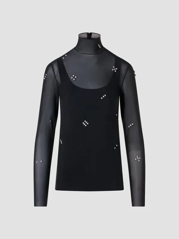 Akris Diamond Dice Dot Top