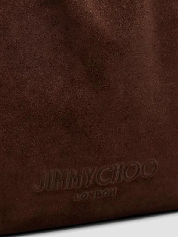 JIMMY CHOO Drawstring Large Suede & Leather Tote Bag