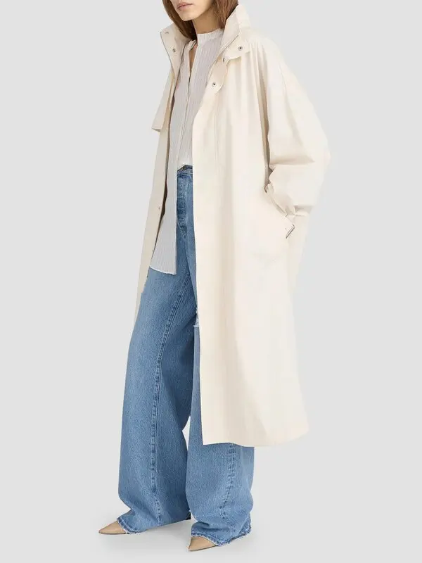 FRAME Field Tie-waist Cotton Trench Coat - Ecru