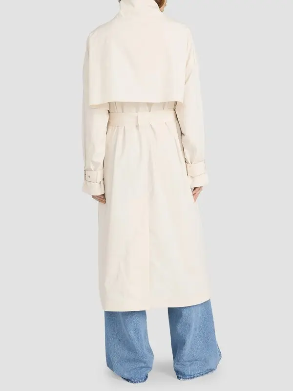 FRAME Field Tie-waist Cotton Trench Coat - Ecru