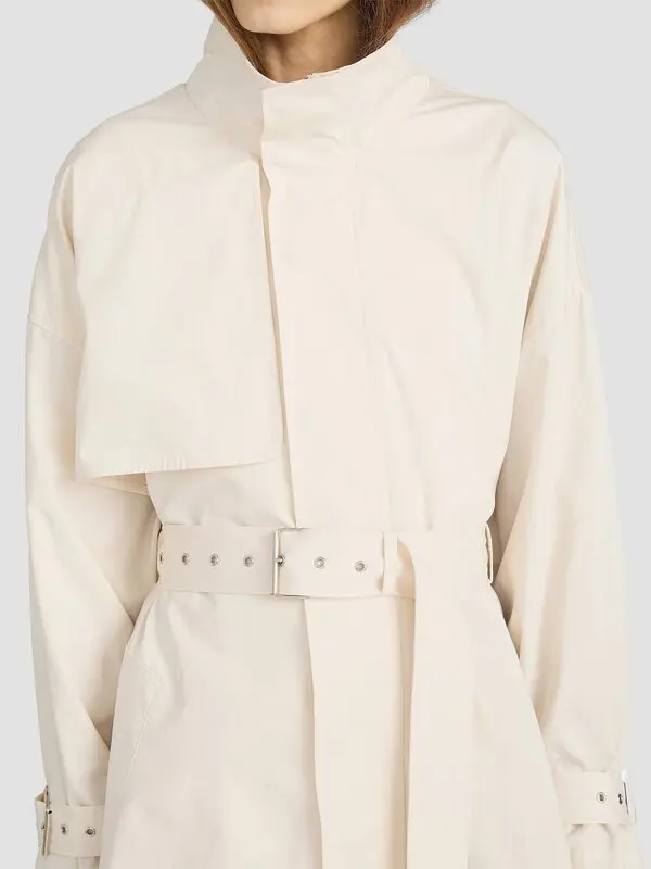 FRAME Field Tie-waist Cotton Trench Coat - Ecru