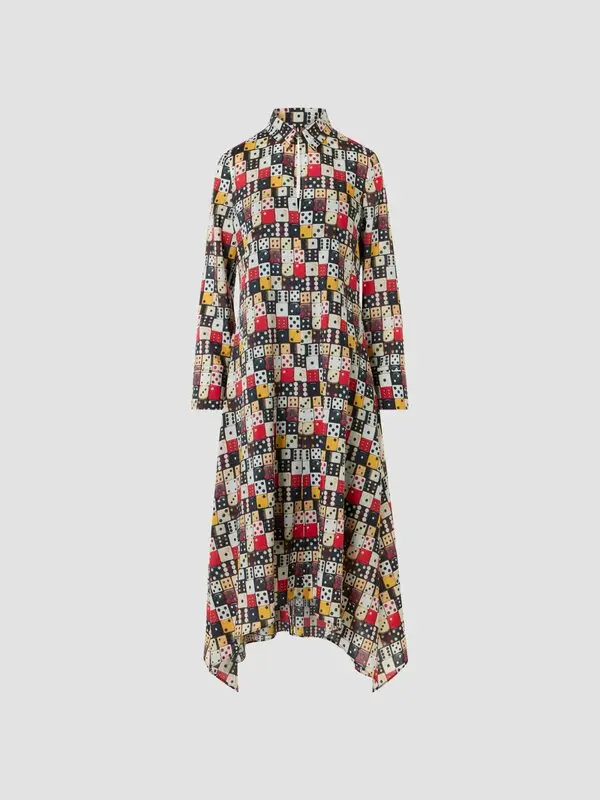 Akris Small Dice-print Wool Shirtdress