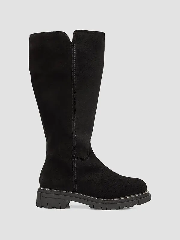 La Canadienne Dimitri Suede & Shearling Knee-high Boots - Black