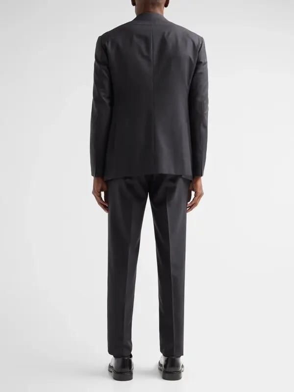 Giorgio Armani Zig-zag Textured Wool Suit