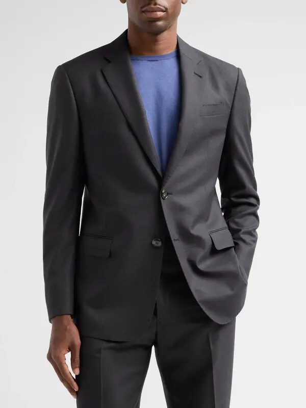 Giorgio Armani Zig-zag Textured Wool Suit