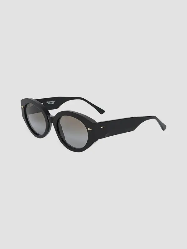 AHLEM Art Deco 51mm Round Sunglasses - Black
