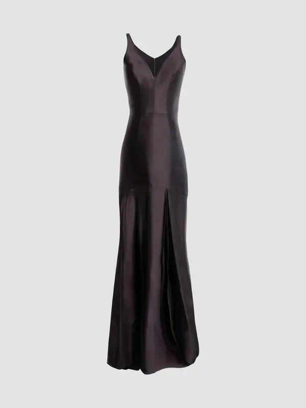 Dress The Population Shirley Seamed Satin Gown