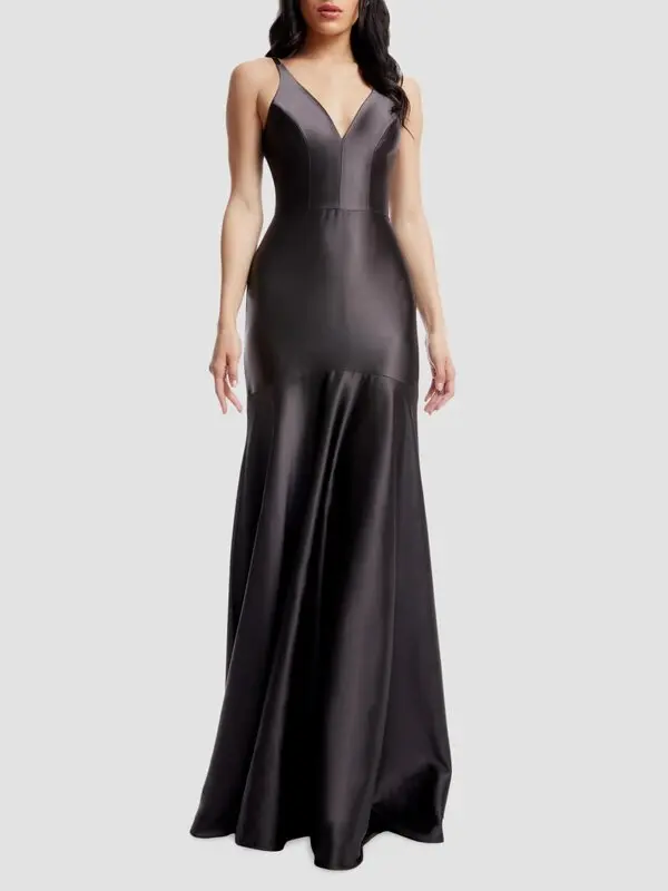 Dress The Population Shirley Seamed Satin Gown