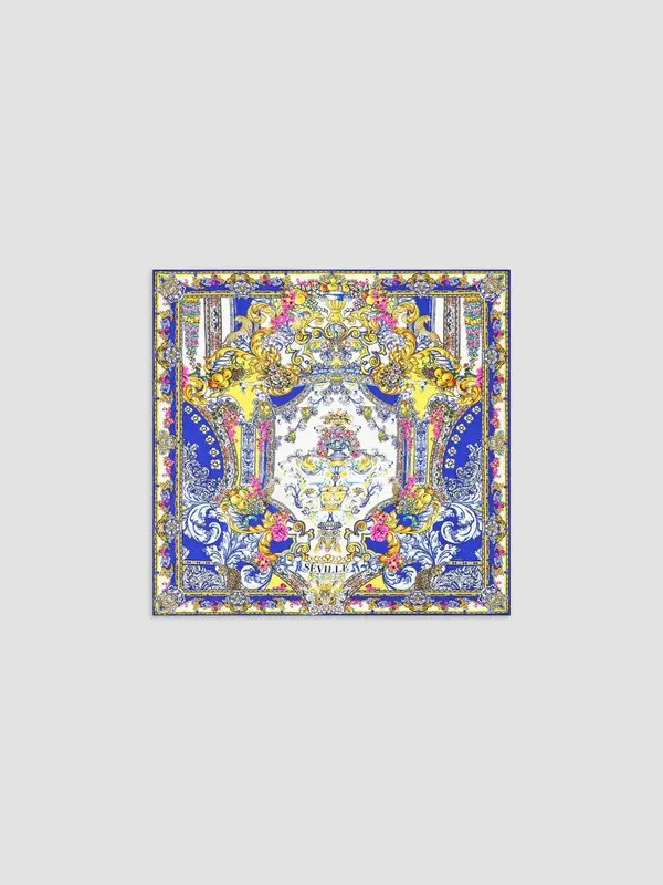 Camilla Large Embellished Printed Silk Square Scarf - Espana Nirvana