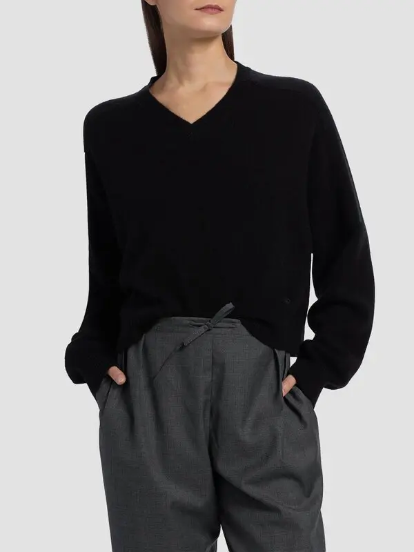 Loulou De Saison Anzor Cashmere V-neck Boxy Sweater