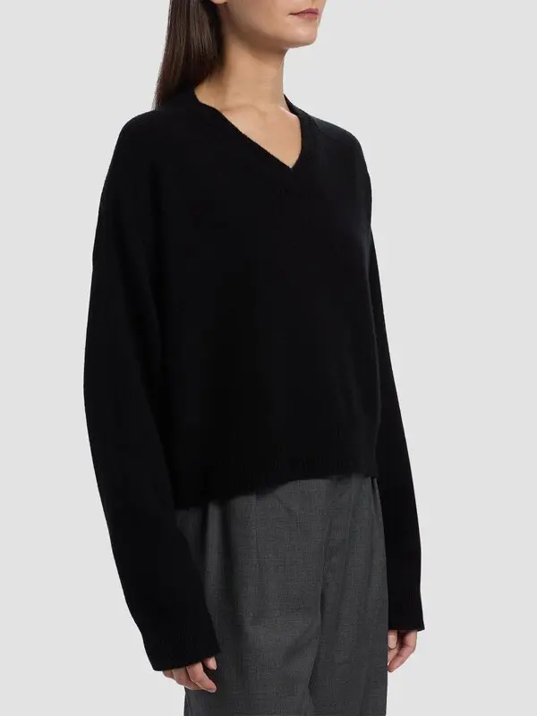 Loulou De Saison Anzor Cashmere V-neck Boxy Sweater