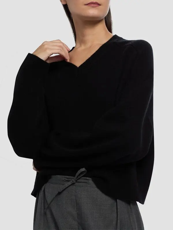 Loulou De Saison Anzor Cashmere V-neck Boxy Sweater