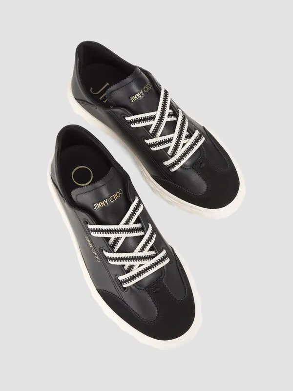 JIMMY CHOO Diamond Light Flex Leather-suede Low-top Sneakers