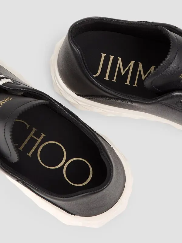 JIMMY CHOO Diamond Light Flex Leather-suede Low-top Sneakers