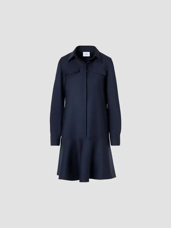 Akris Wool Flannel Mini Shirtdress