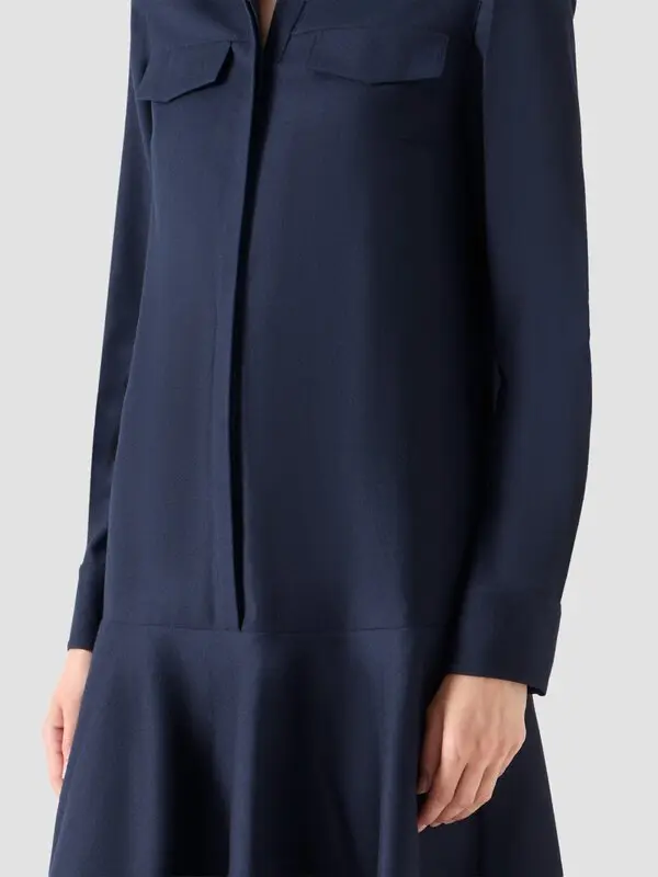 Akris Wool Flannel Mini Shirtdress
