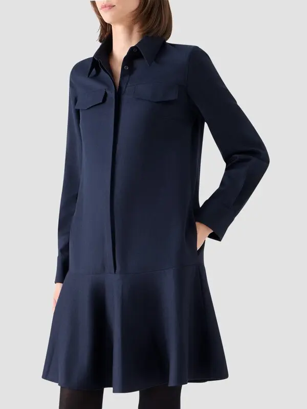 Akris Wool Flannel Mini Shirtdress