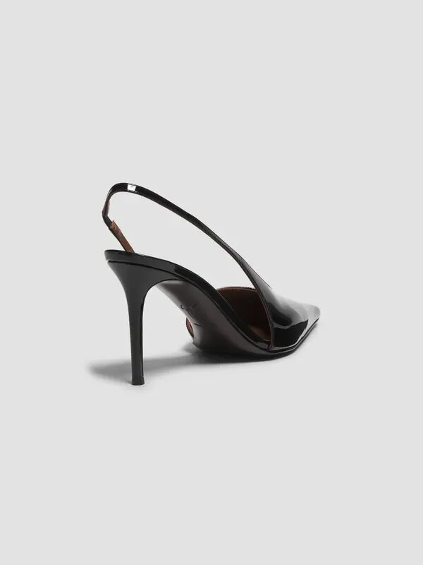 GIUSEPPE ZANOTTI Vernice Vague 85mm Patent Leather Slingback Pumps - Black