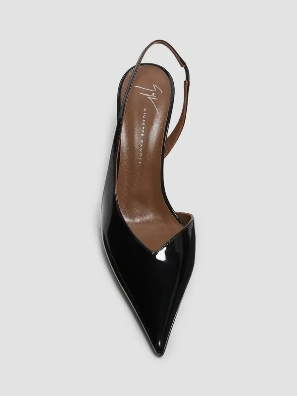 GIUSEPPE ZANOTTI Vernice Vague 85mm Patent Leather Slingback Pumps - Black