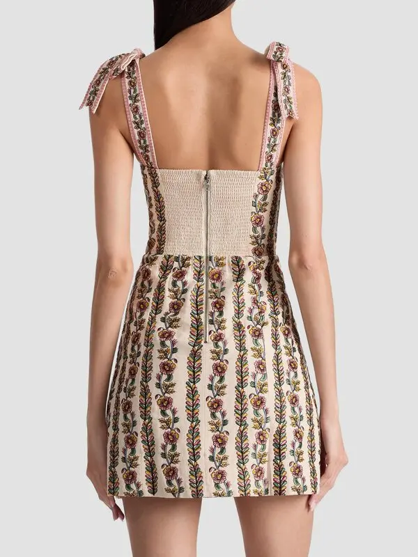 Alice + Olivia Maryann Floral Tie-strap Minidress