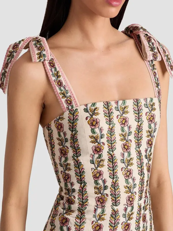 Alice + Olivia Maryann Floral Tie-strap Minidress
