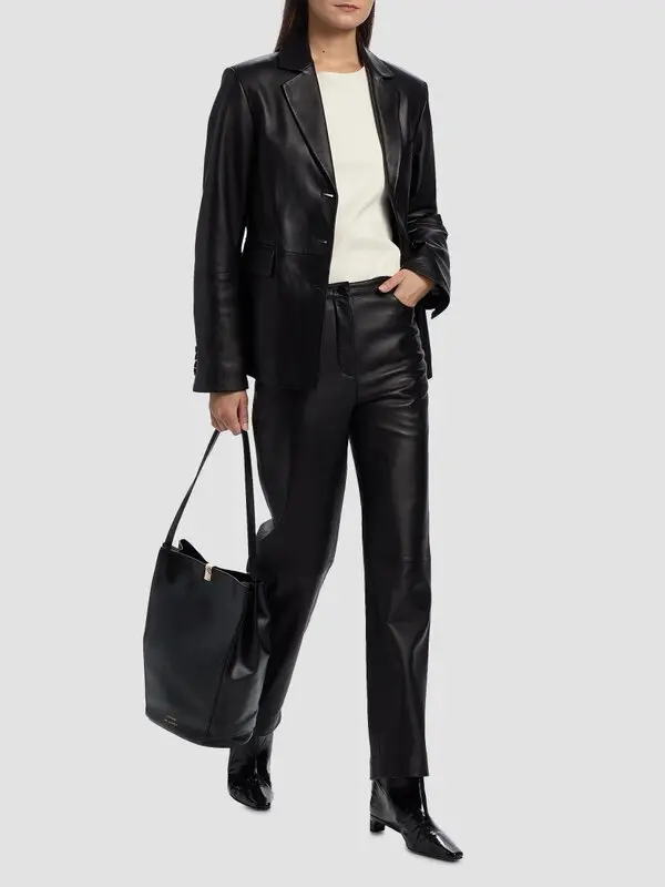 Loulou De Saison Cobe Leather Straight-leg Pants