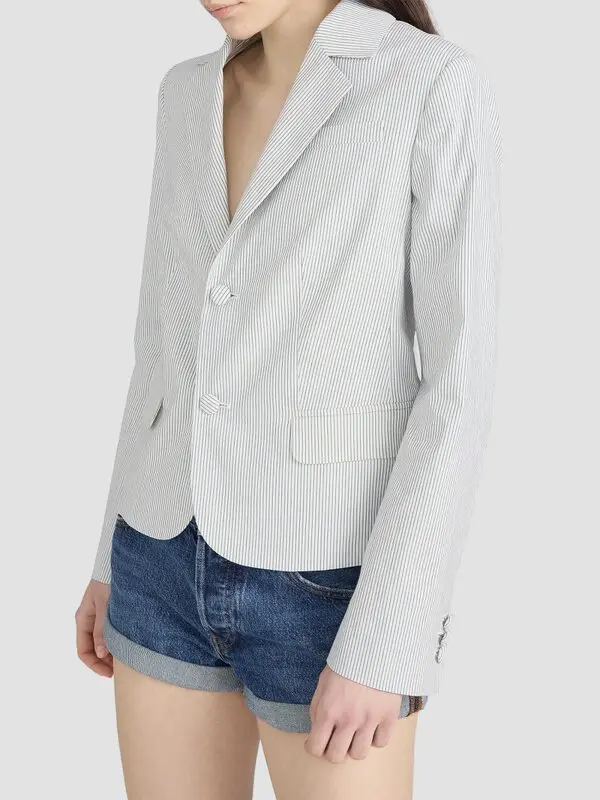FRAME The Stripe Cotton-blend Classic Blazer