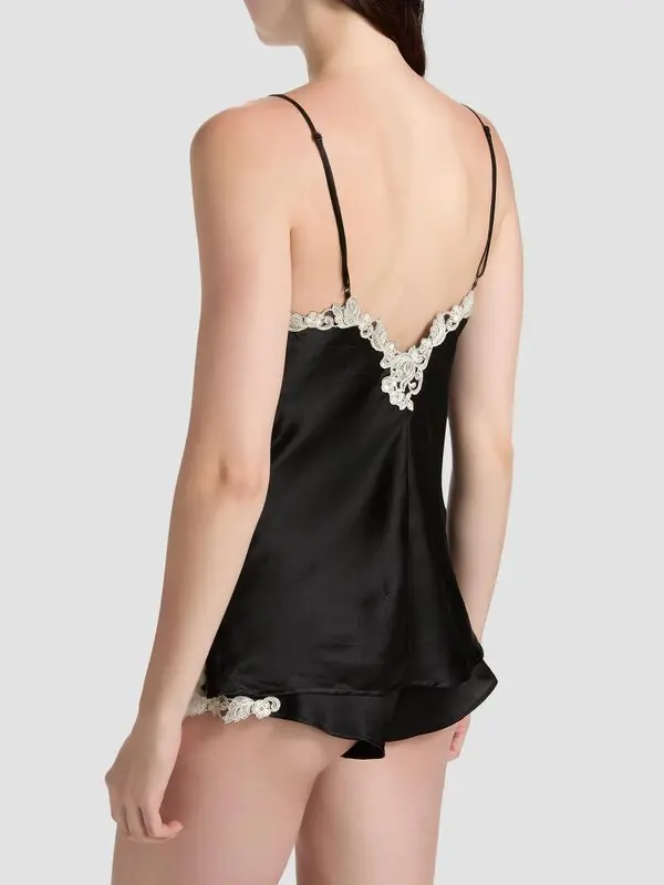 La Perla Lace-trim Silk Pajamas